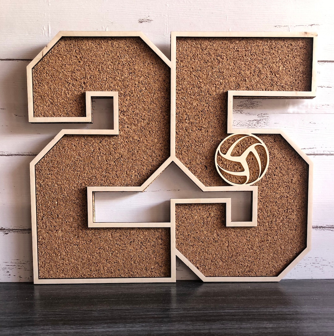 Volleyball Jersey Number Cork Pinboard | Cooperstown Pin | Sign | Team ...