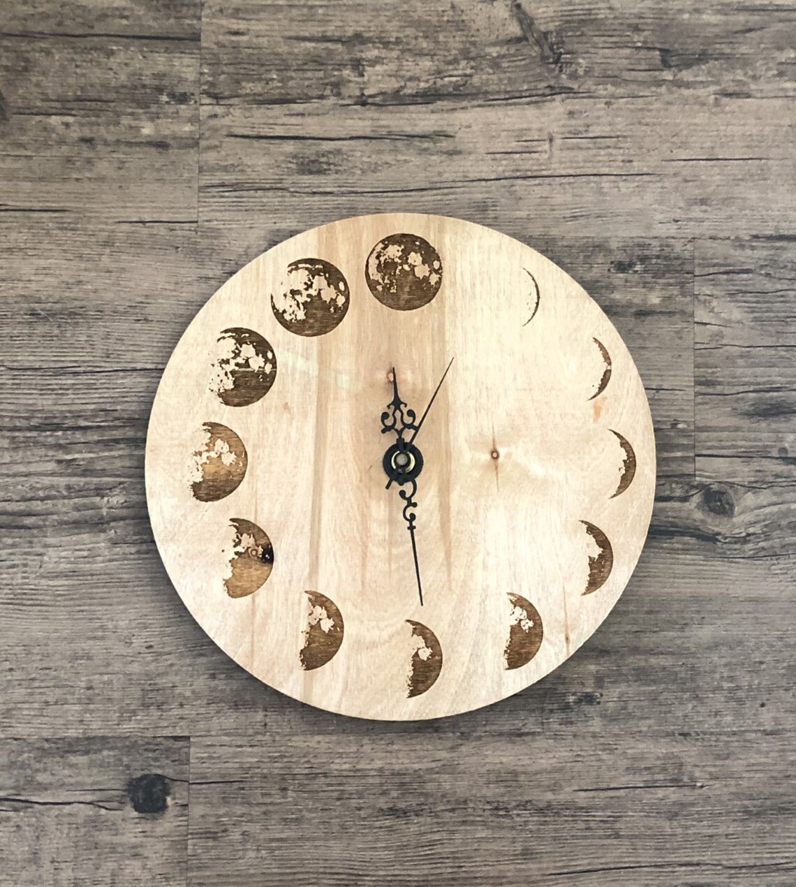 Moon Phases Clock Handmade - Etsy