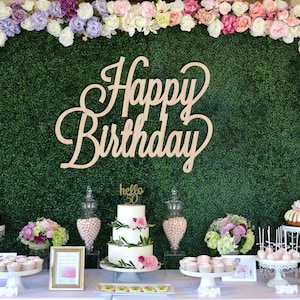 Happy Birthday Wooden Backdrop Sign - Backdrop Decoration, Wooden Wall ...