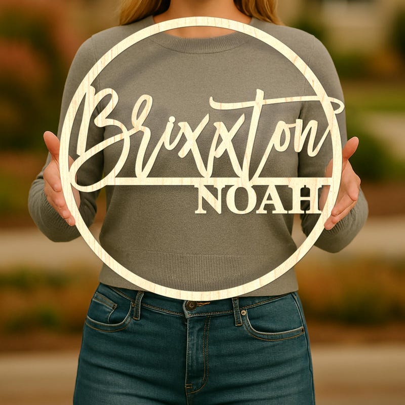 Circle Name Plate Black - Etsy
