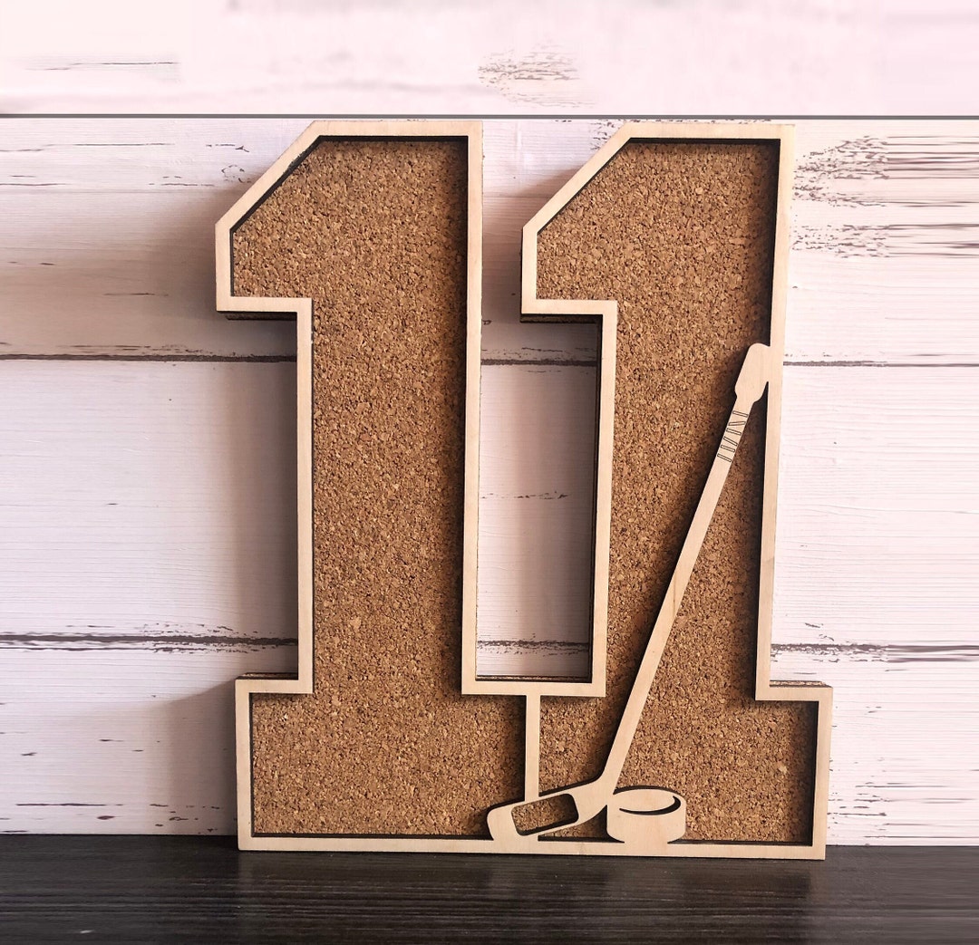 Hockey Jersey Number Cork Pinboard | Cooperstown Pin | Sign | Team ...