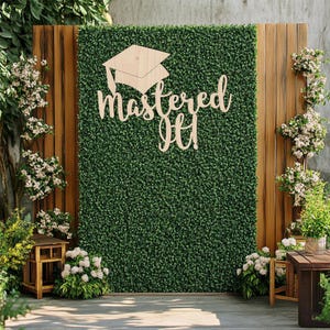 Mastered It Graduation Sign With Cap Custom Photo Prop Balloon Backdrop ...