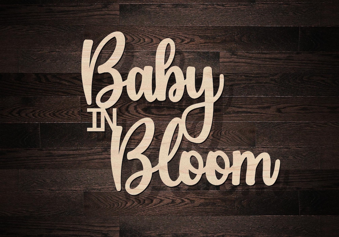 Baby in Bloom Announcement Sign Shower Wooden Backdrop Photo Prop Cake ...