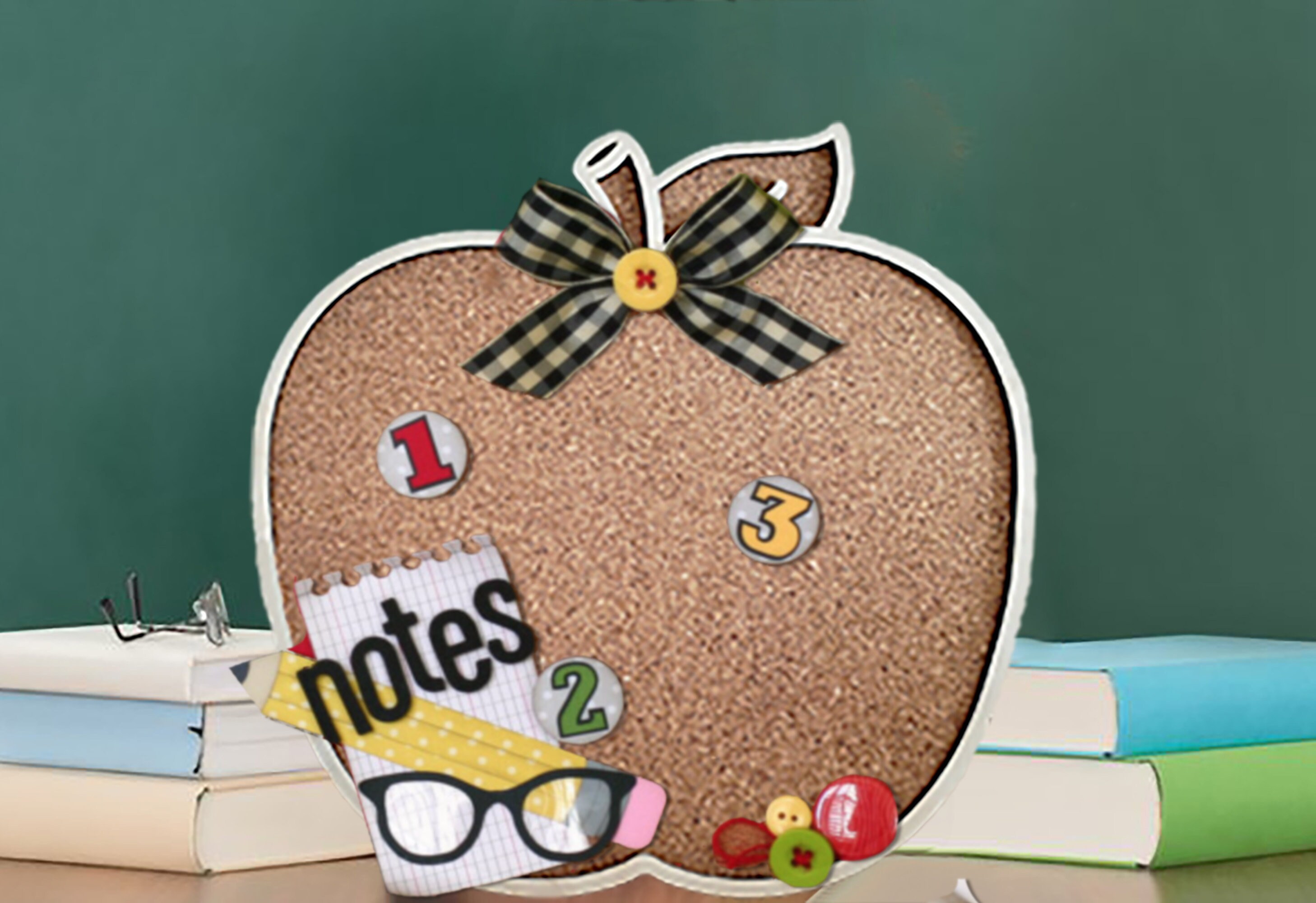 Teacher Appreciation Apple Cork Pin Board With Frame Classroom Vision ...