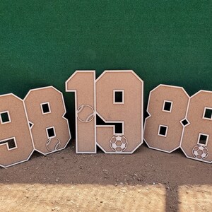 Sports Number Cork Cooperstown Pinboard Sign Team Award Display - Etsy