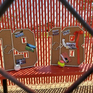 Sports Number Cork Cooperstown Pinboard Sign Team Award Display - Etsy