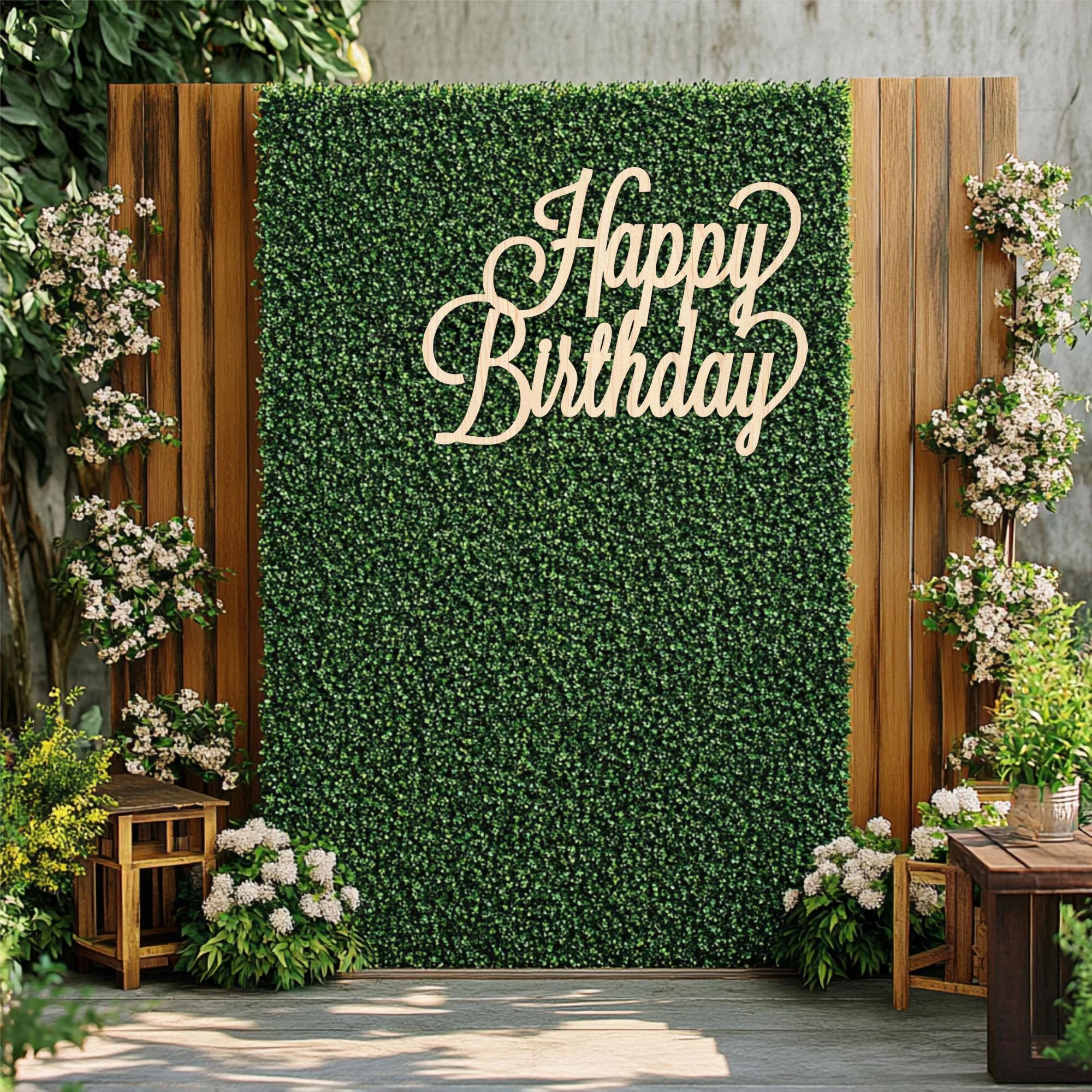 Happy Birthday Wooden Backdrop Sign - Backdrop Decoration, Wooden Wall ...
