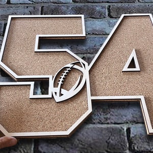 Sports Number Cork Cooperstown Pinboard Sign Team Award Display - Etsy