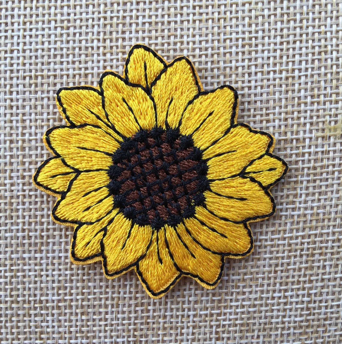 Sunflower Iron/ Sew on Full Embroidered Patch Appliqués Badge - Etsy