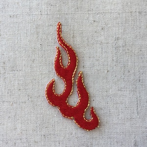 Red Fire Patch, Fire Flames Iron on Sew on Full Embroidered Patch ...