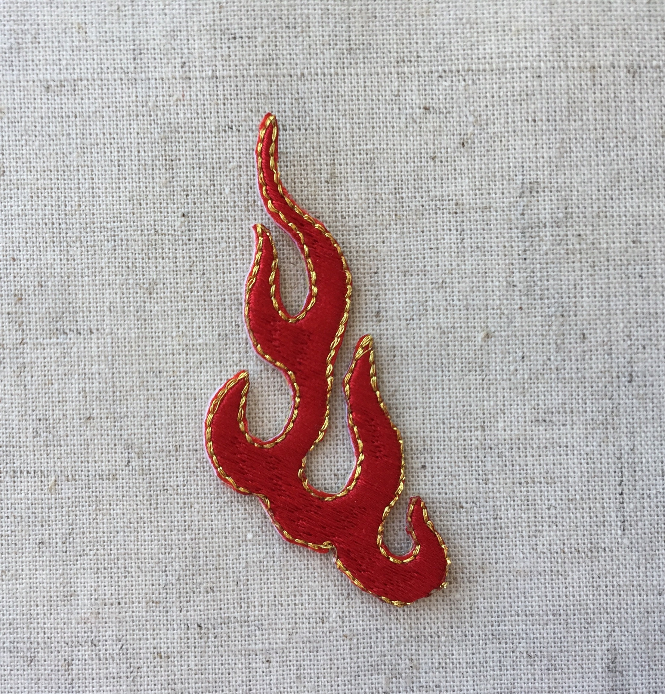 Red Fire Flame Embroidered Patch: Iron on Sew on Appliqué Badge - Etsy