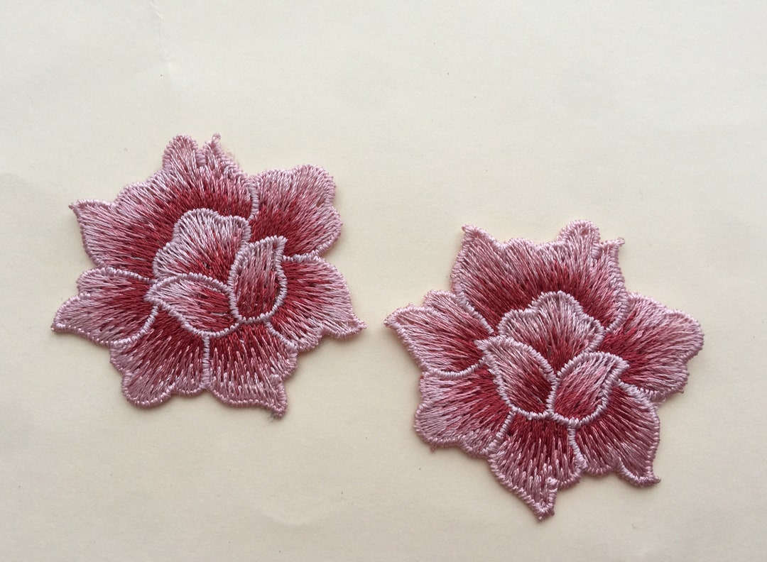 One Pair of Sew on Flower Patch Sew on Embroidered Patch Appliqués ...