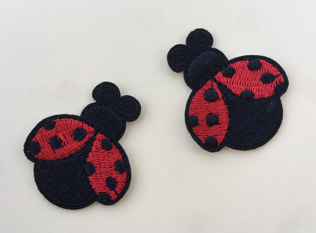 Set of 2 Ladybird Ladybug Iron on Sew on Embroidered Patch Appliqués ...