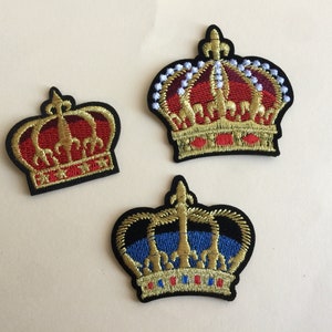 Crown Iron on Sew on Full Embroidered Patch Appliqués Badge - Etsy