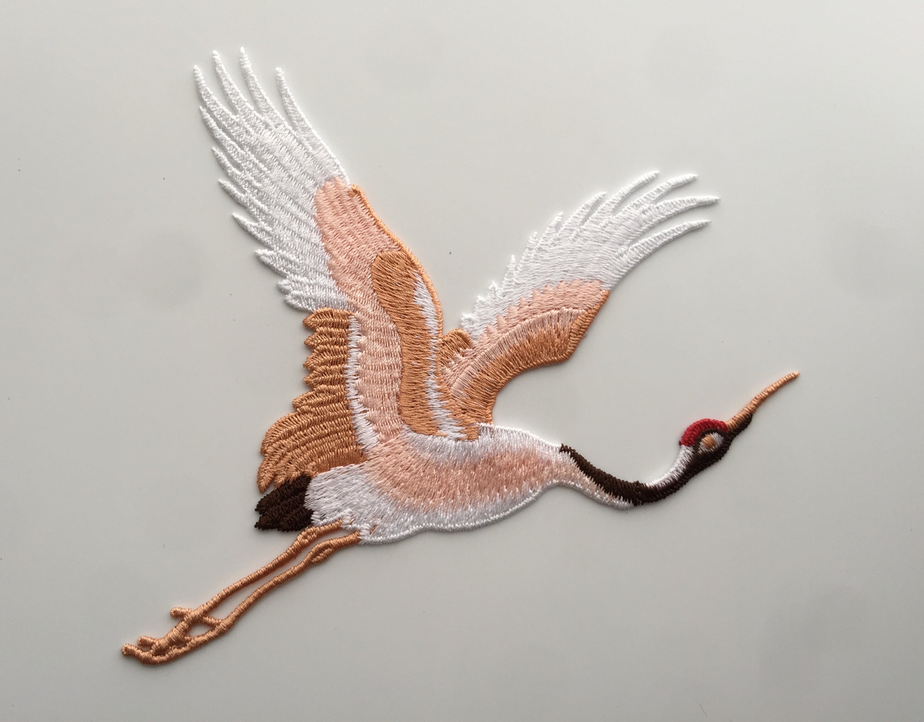 Crane Embroidered Patch: Sew-on Applique Badge (11cm X 15cm) - Etsy