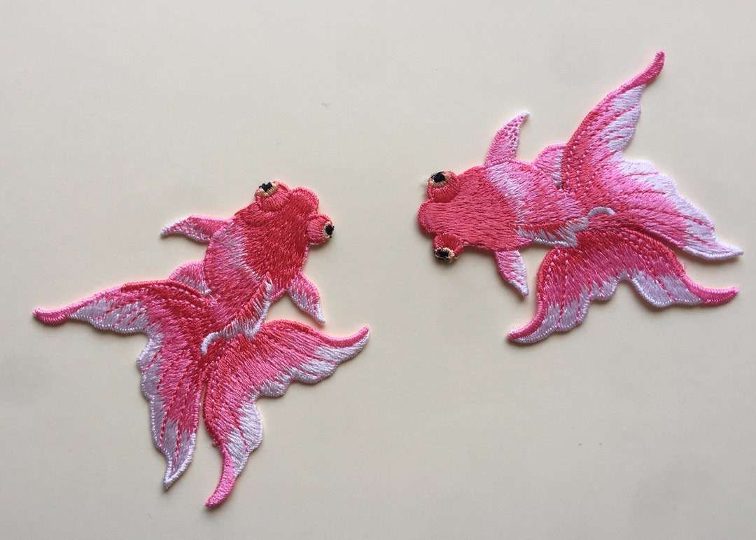 One Pair of Pink Fish Sew on Embroidered Patch Appliqués Badge - Etsy