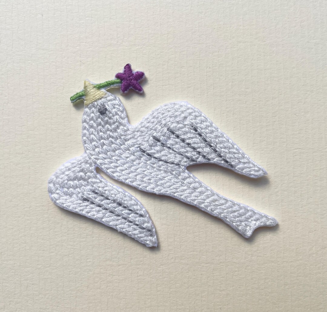 White Dove Iron on Sew on Full Embroidered Patch Appliqués Badge - Etsy