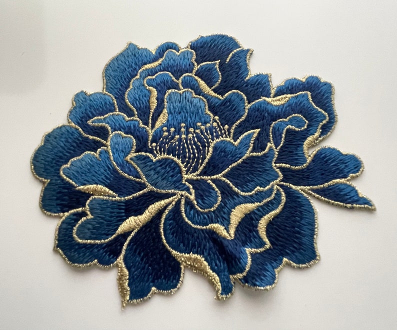 Peony Flower Sew on Embroidered Patch Appliqués Badge, Flower ...