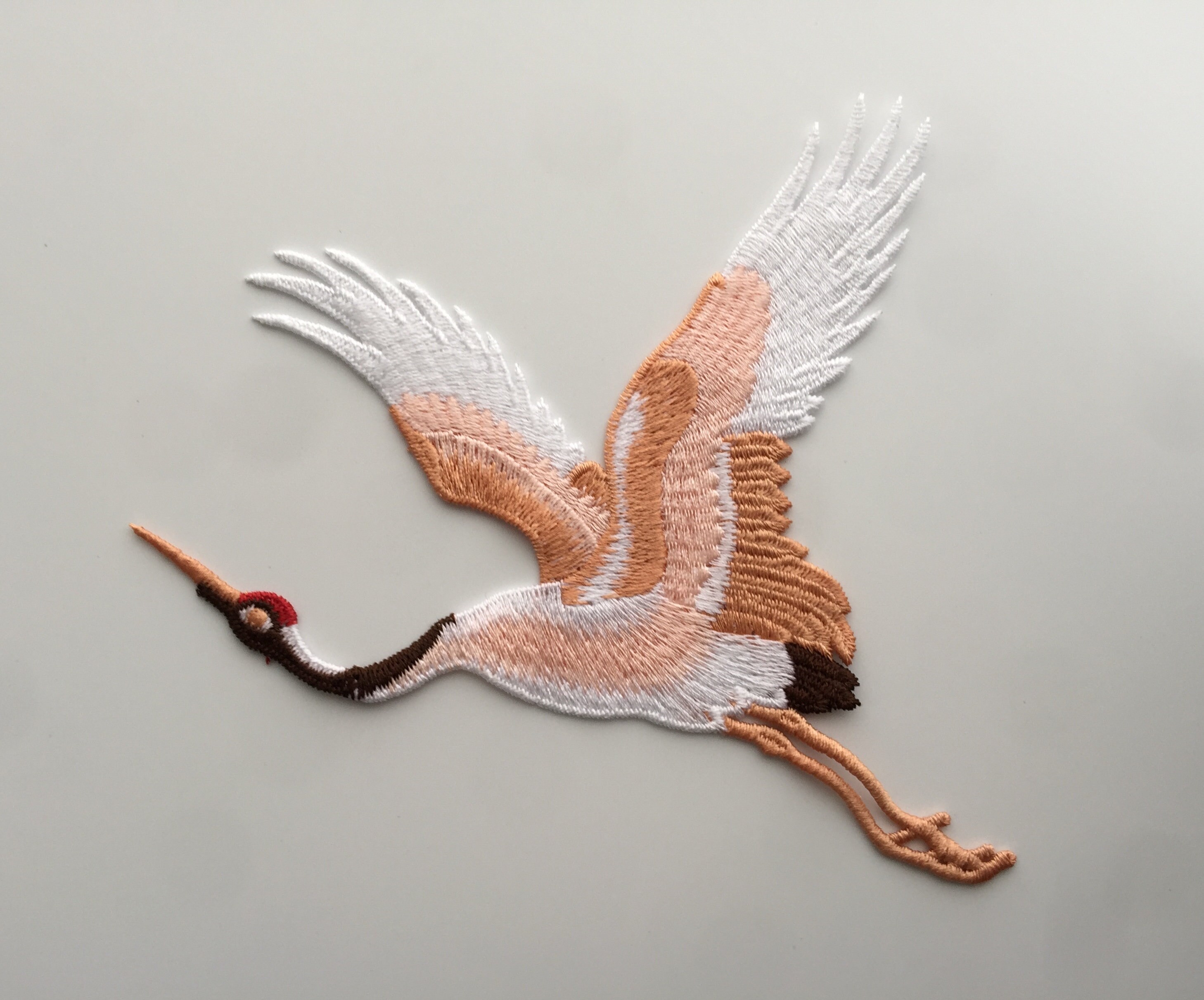 Crane Embroidered Patch: Sew-on Applique Badge (11cm X 15cm) - Etsy