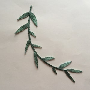 Weeping Willow Leaves Iron on Sew on Embroidered Patch Appliqués Badge ...