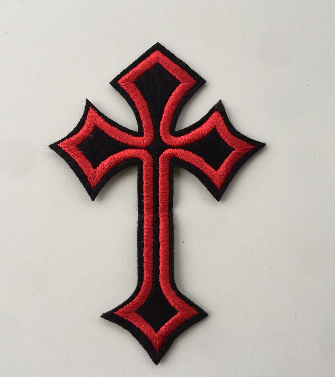 Red Cross Iron / Sew on Embroidered Patch Appliqués Badge - Etsy