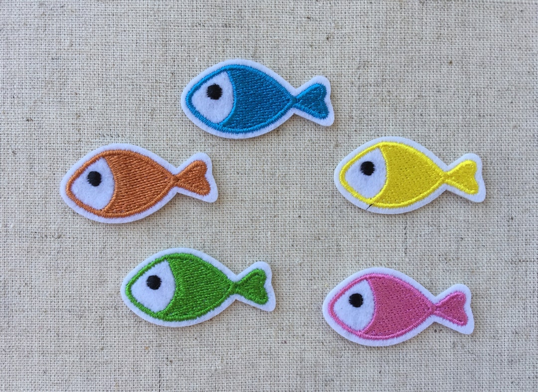 Set of 5 Fish Iron on Sew on Full Embroidered Patch Appliqués Badge - Etsy