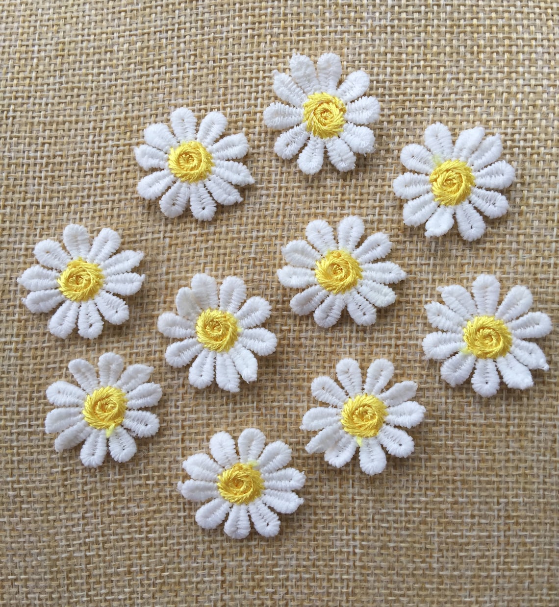 Set of 10 Daisy Flower Sew on Embroidered Patch Appliqués | Etsy
