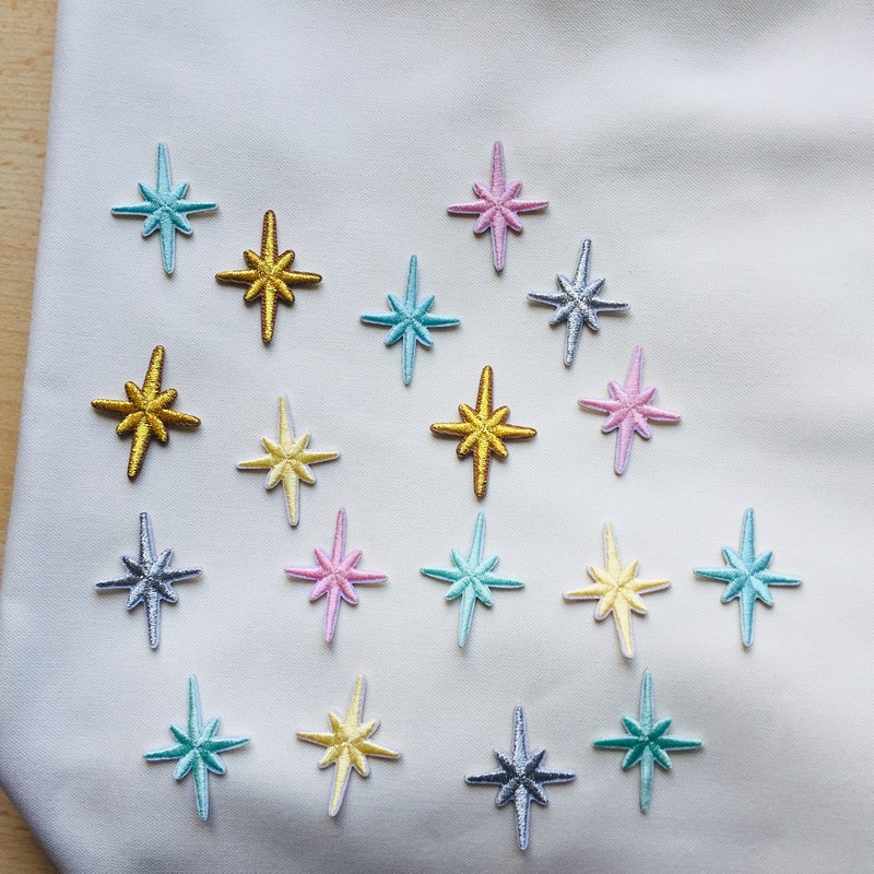 Embroidered Star Patches Gold - Etsy