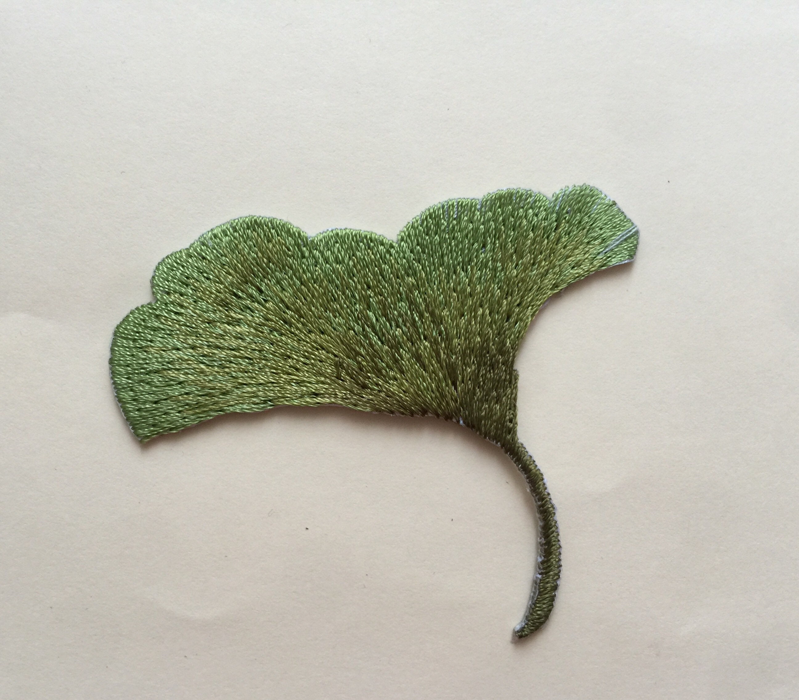 Ginkgo Biloba Leaf Iron-on Sew on Embroidered Patch: Yellow & Green ...