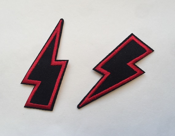 Lightning Bold Symbol Colourful Iron on Sew on Embroidered Patch Kids ...