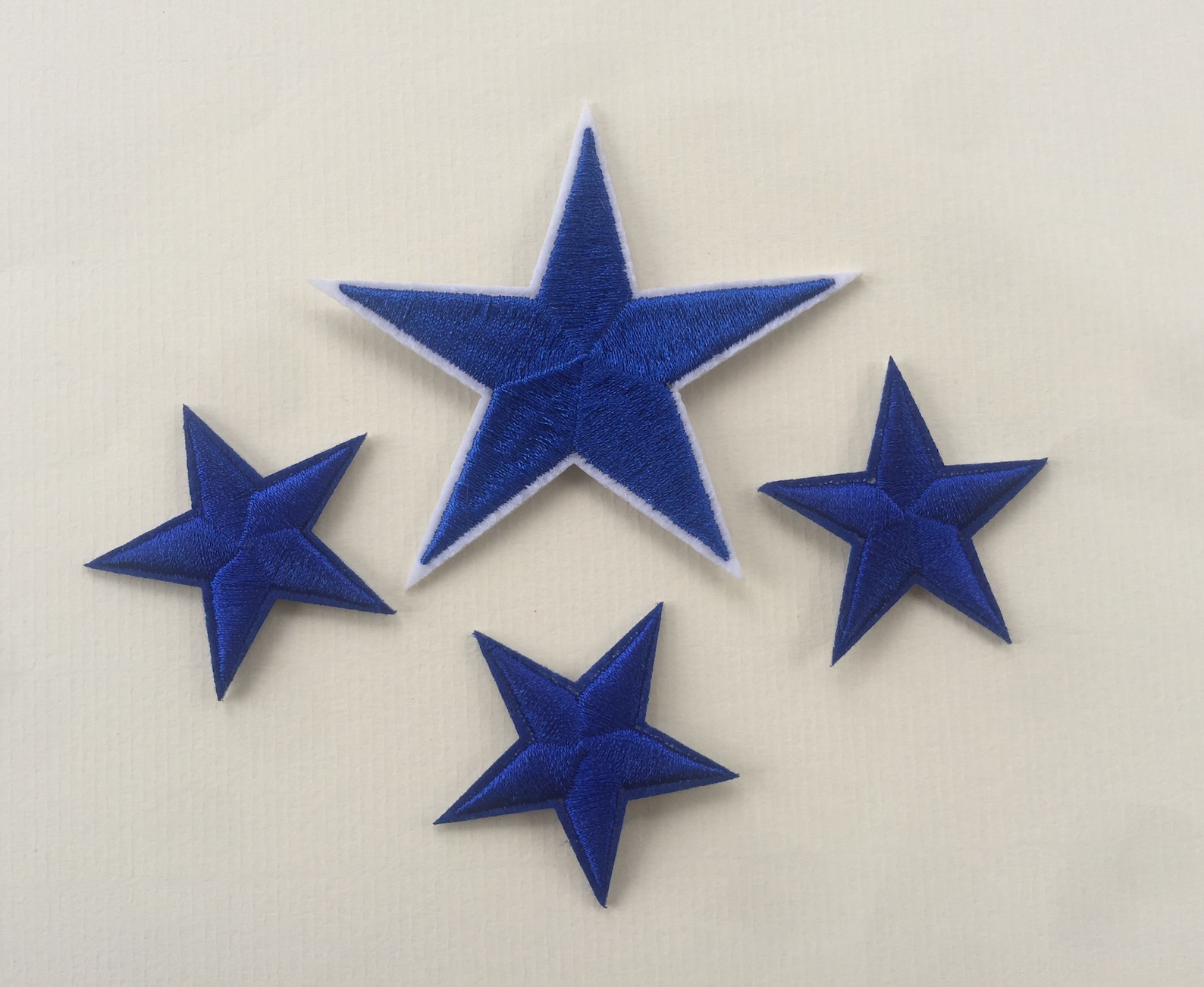 Set Of 4 Blue Star Iron / Sew On Full Embroidered Patch | Etsy