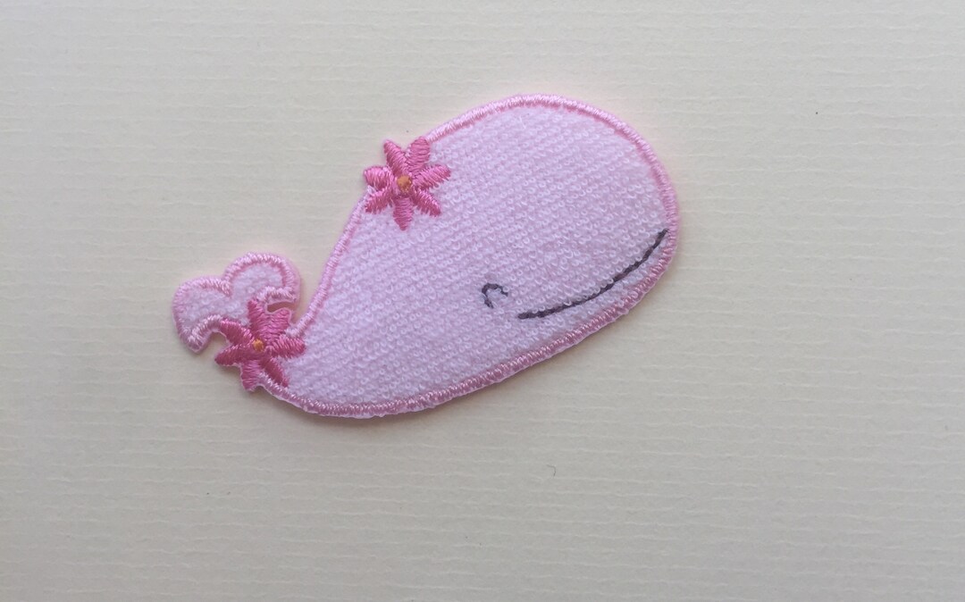 Pink Whale Iron on Patch Sew on Embroidered Patch Appliqués Badge - Etsy
