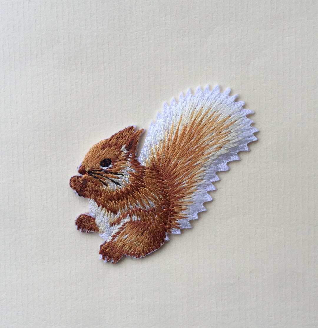 Cute Squirrel Iron / Sew on Full Embroidered Patch Appliqués Badge - Etsy