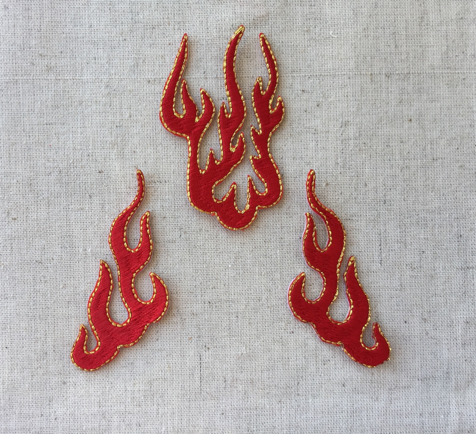 Red Fire Flame Embroidered Patch: Iron on Sew on Appliqué Badge - Etsy