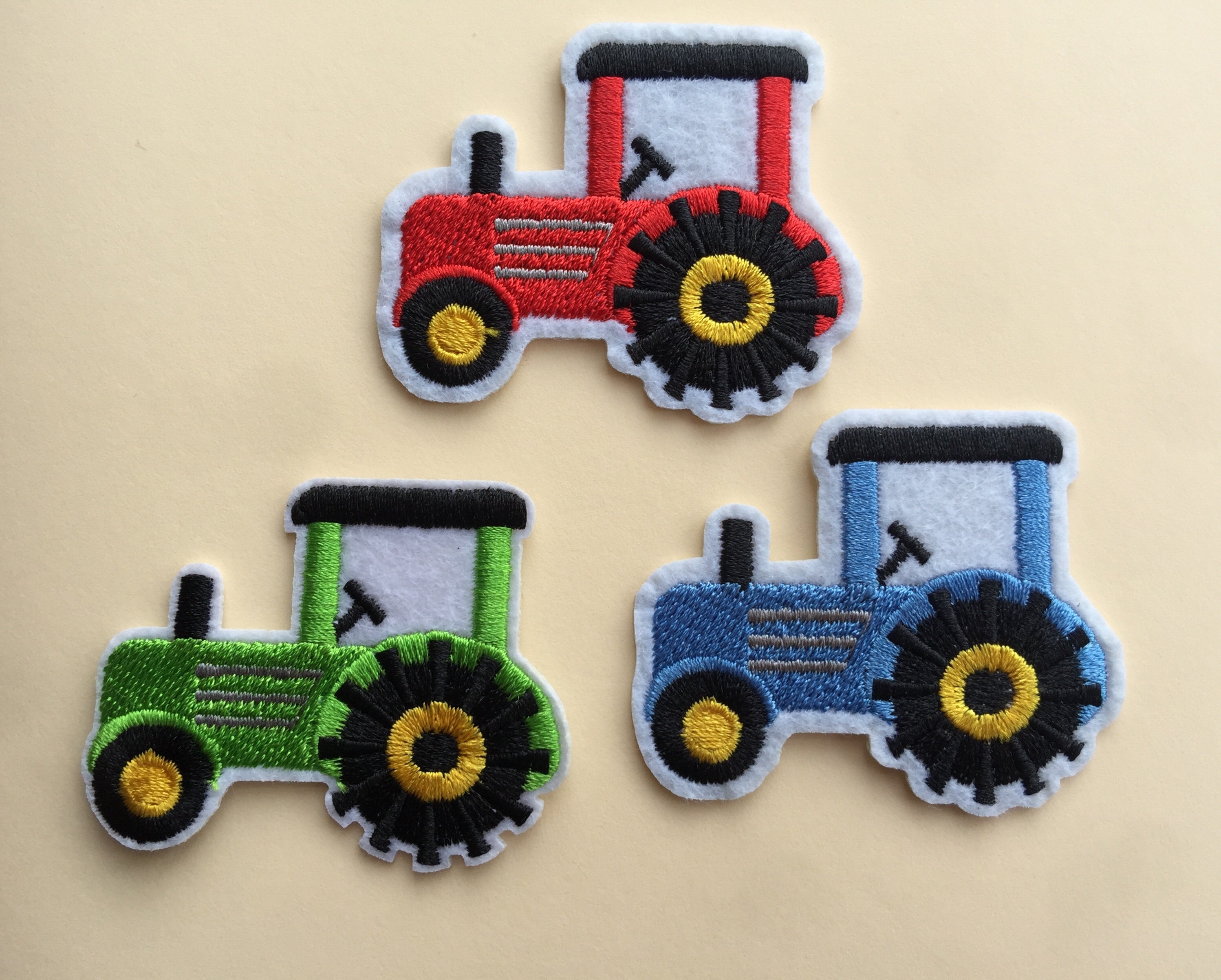 Set of 3 Farm Tractors Iron/ Sew on Embroidered Patch - Etsy UK