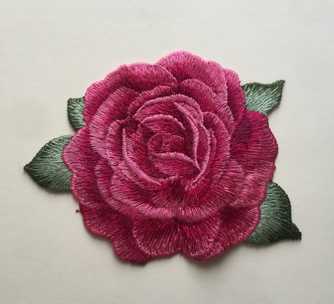 Rose Flowers Sew on Full Embroidered Patch Appliqués Badge - Etsy