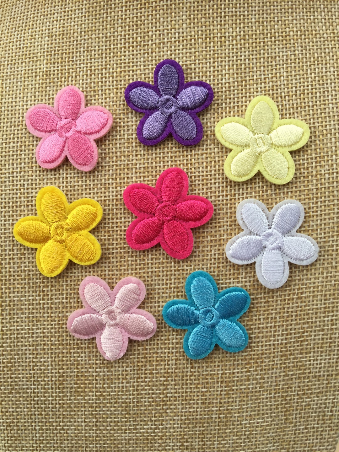 Set of 8 Flower Petals Iron on Patch Sew on Full Embroidered Patch ...