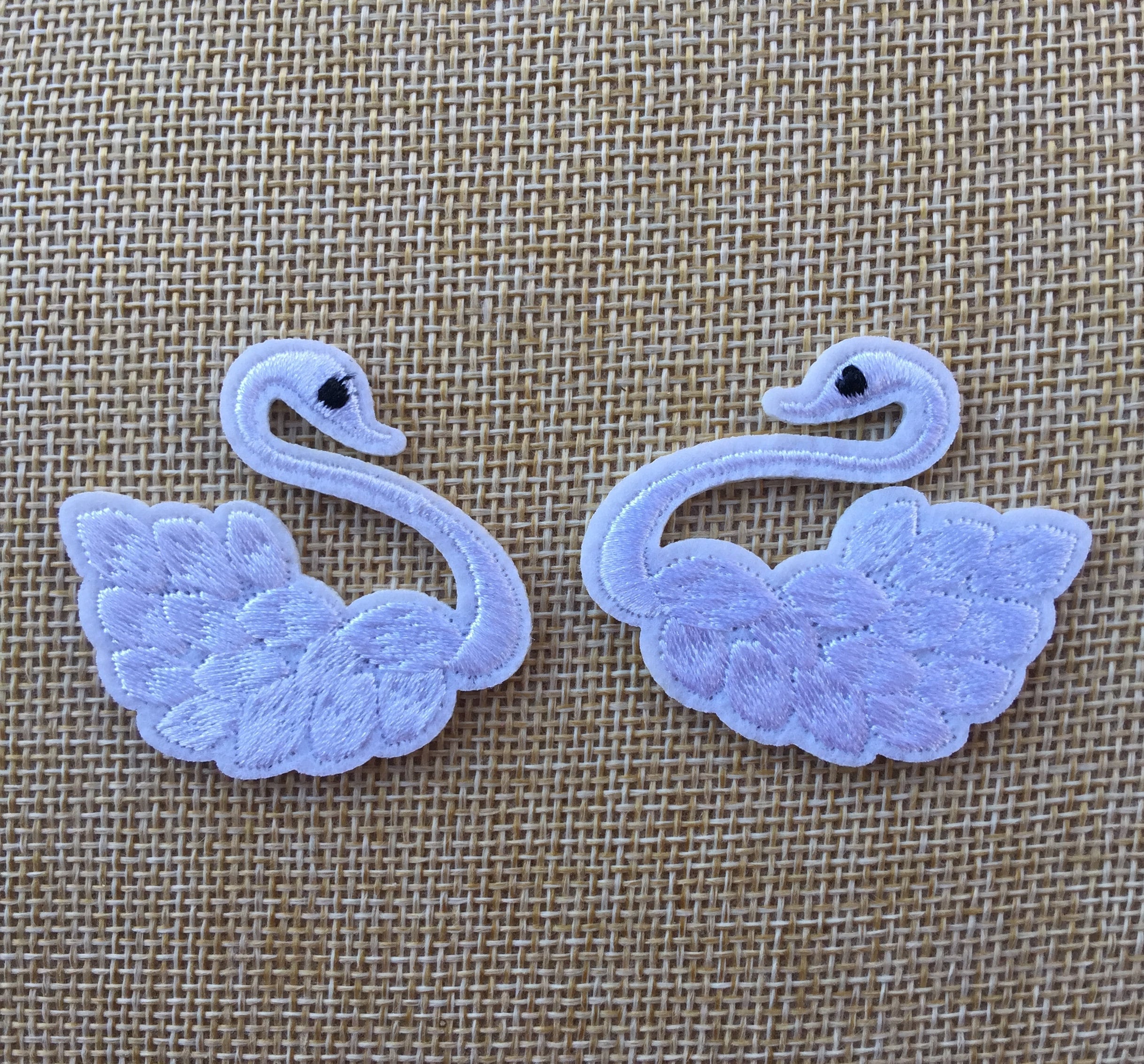 Set of 2 Swan Iron / Sew on Full Embroidered Patch Appliqués Badge - Etsy