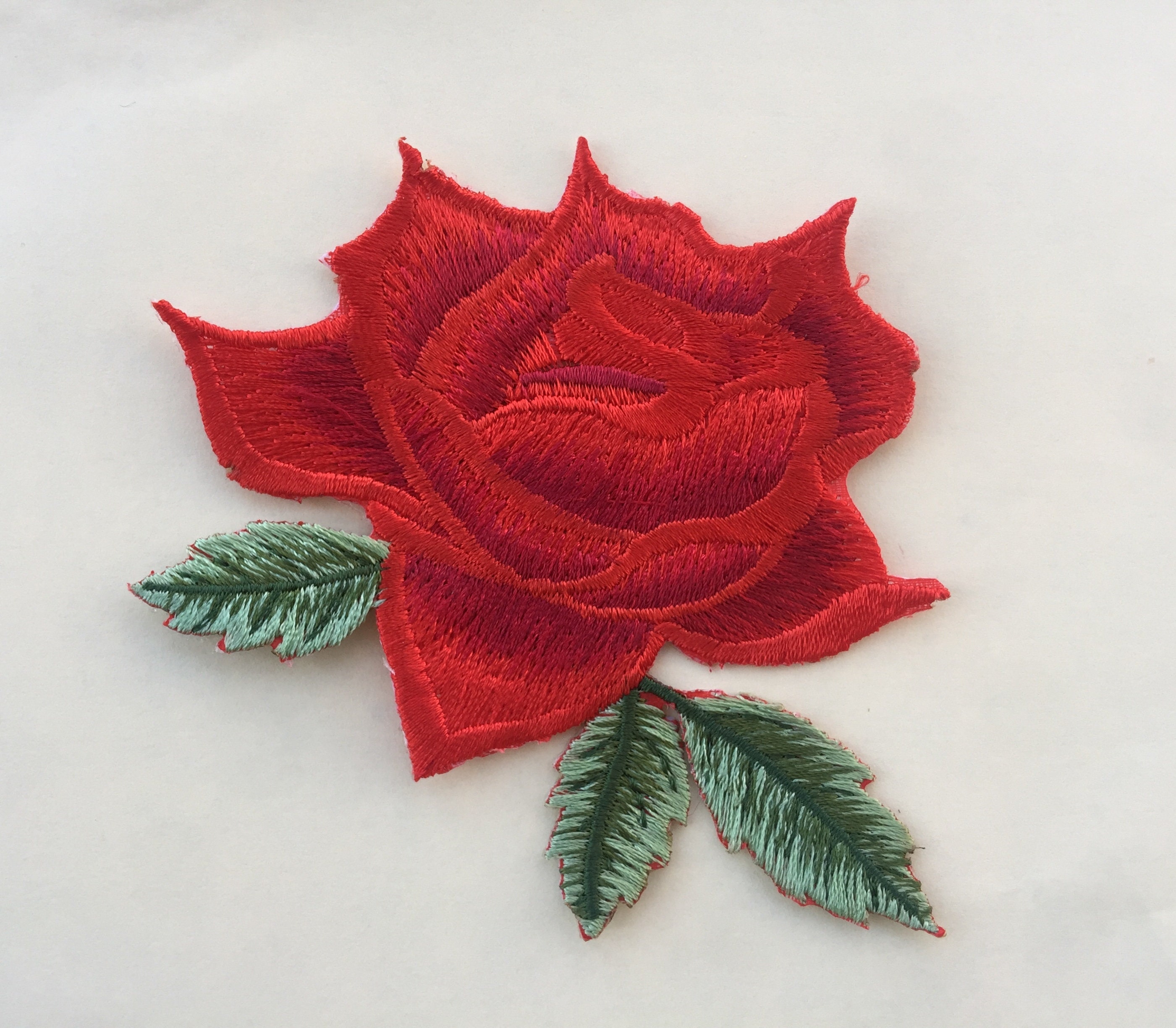 Rose Flower Iron on Sew on Full Embroidered Patch Appliqués Badge - Etsy