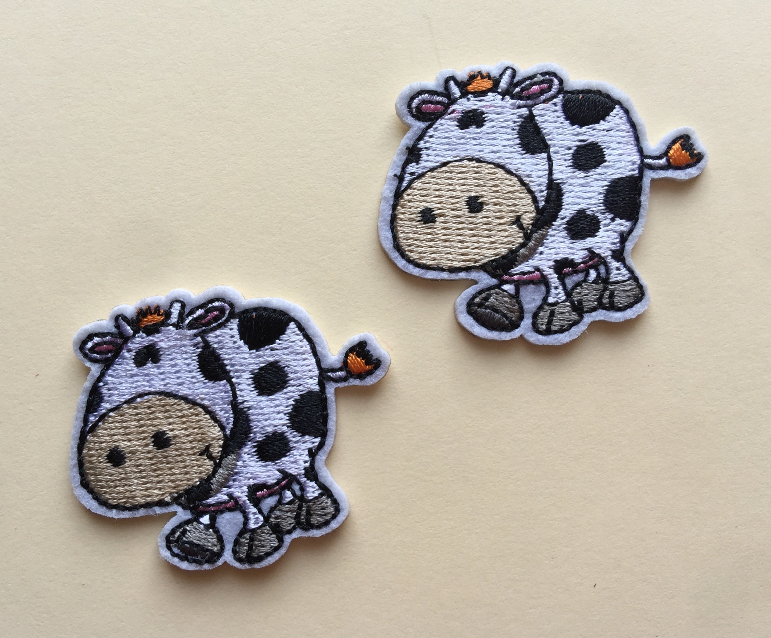 Set of 2 Farm Yard Animal Cow Sheep Iron on Sew on Full - Etsy