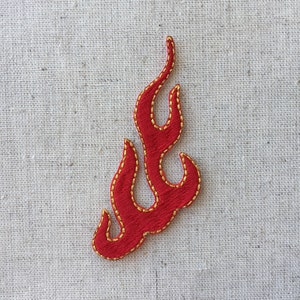 Red Fire Patch, Fire Flames Iron on Sew on Full Embroidered Patch ...
