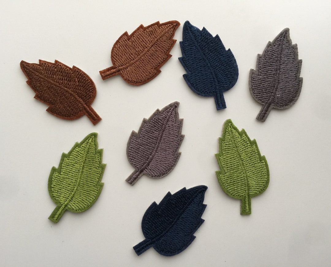 Set of 2 Leaves Iron Sew on Full Embroidered Patch Appliqués Badge - Etsy