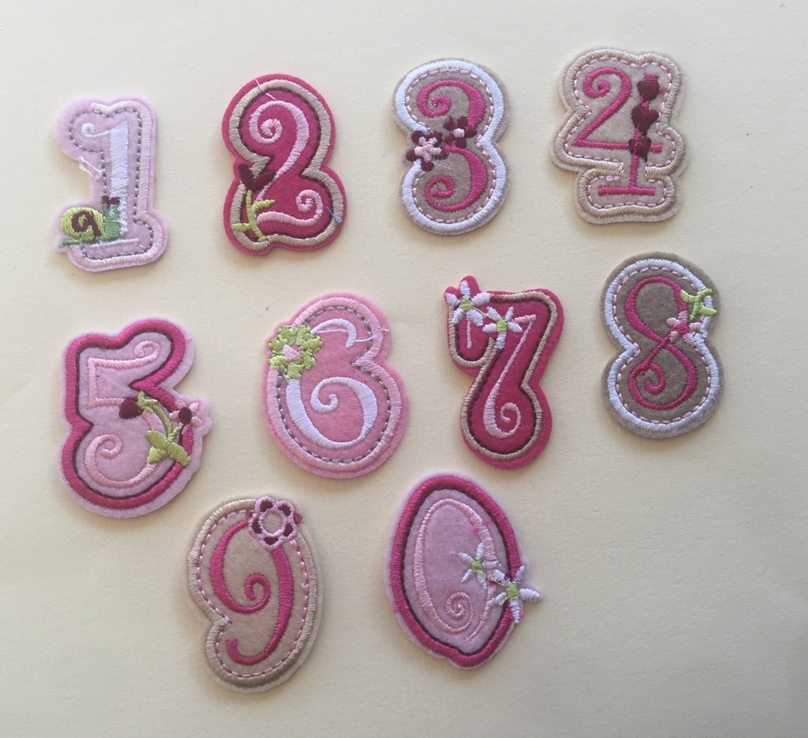 Numbers Iron/ Sew on Full Embroidered Patch Appliqués Badge - Etsy