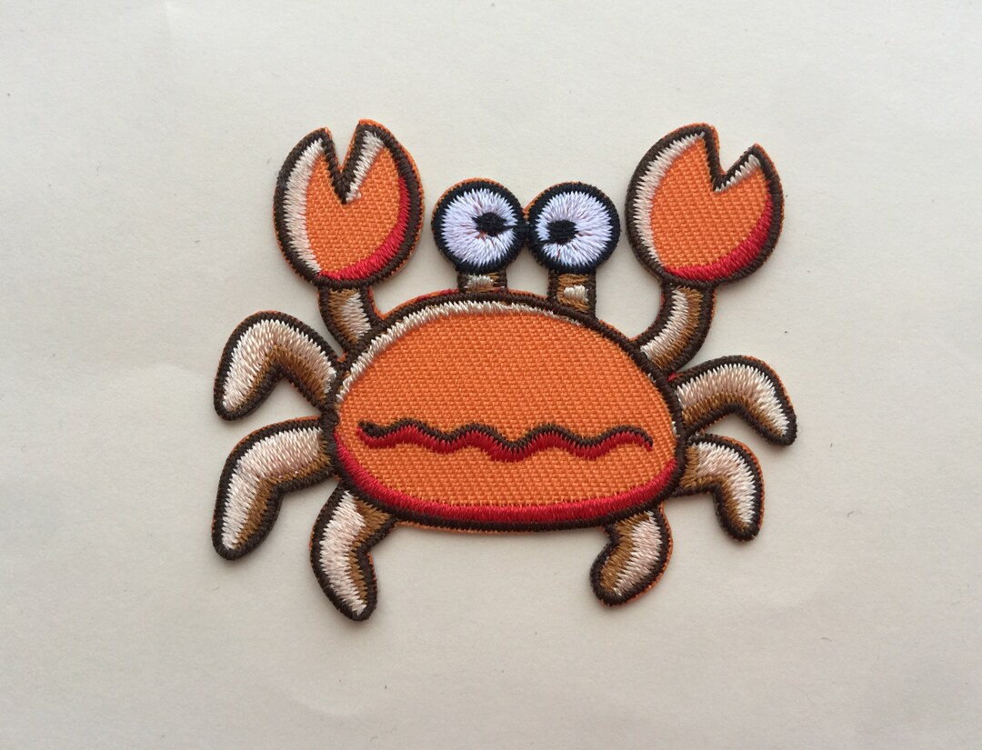 Crab Iron on Sew on Embroidered Patch Appliqués Badge - Etsy