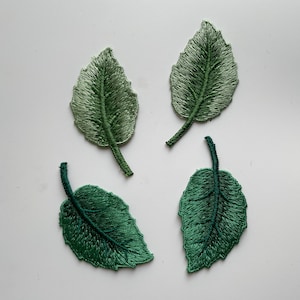 Set of 2 Leaf Patch Leaves Patches Sew on Embroidered Patch Appliqués ...