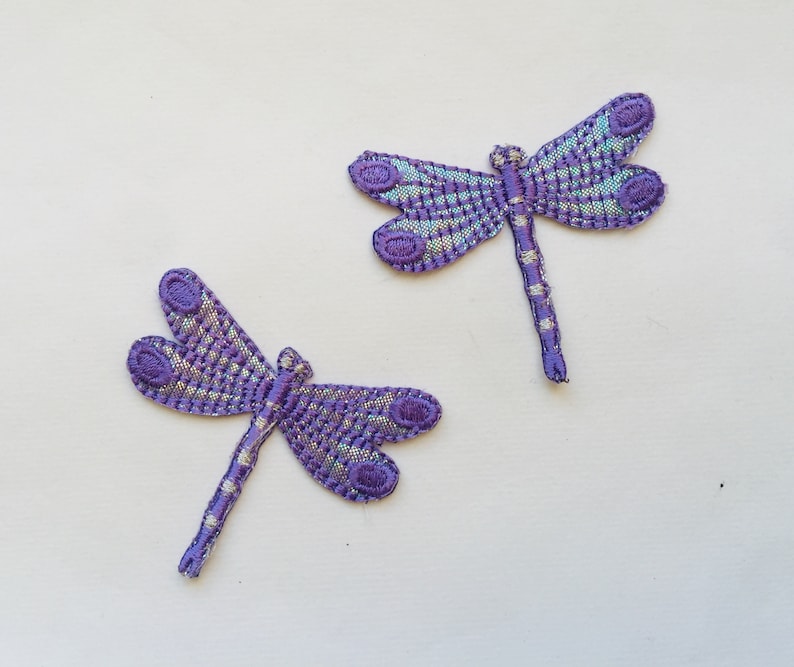 Shiny Dragonfly Iron-on Sew on Embroidered Patch Appliqués - Set of 2 ...
