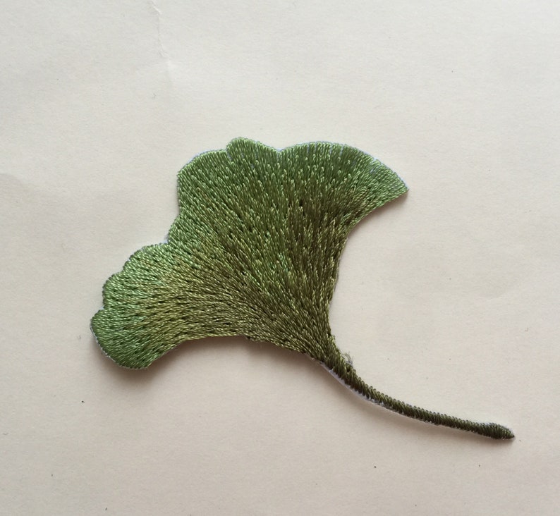 Ginkgo Biloba Leaf Iron-on Sew on Embroidered Patch: Yellow & Green ...