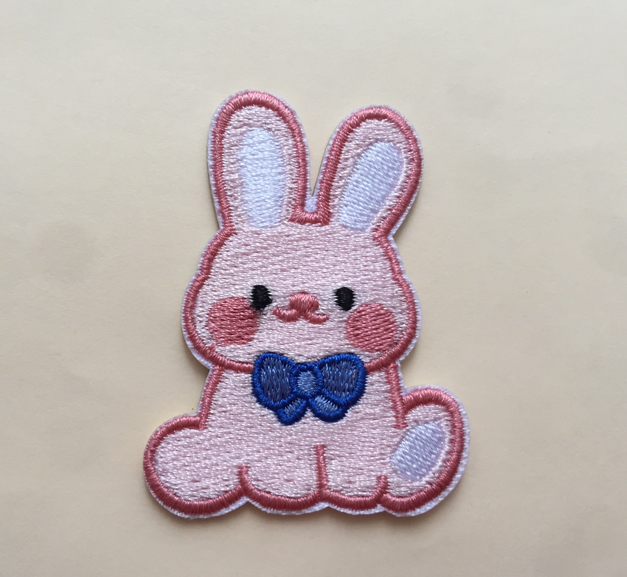Bunny Embroidered Appliqué Patch: Self-adhesive Sew on Easter Badge - Etsy