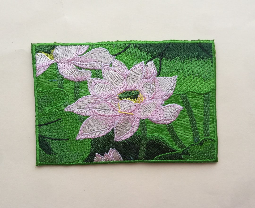 Lotus Flower Patch Iron on Sew on Embroidered Patch Appliqués Badge - Etsy