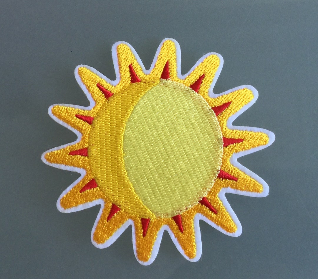 Yellow Sun Iron on Sew on Full Embroidered Patch Appliqués Badge - Etsy